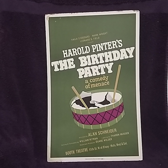 Art | Vintage Lobby Art Harold Pinters The Birthday Party 1967 Play ...